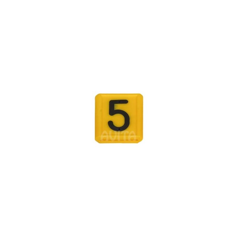 Identification number "5", yellow, 48 X 59 mm - sklep rolny Avita